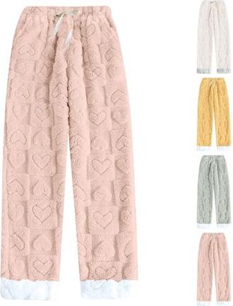 Generic Pantalon de pyjama long pour femme : pantalon polaire en peluche pour femme en flanelle chaud pantalon dint&eacute;rieur dhiver pantalon de loisirs moelleux 