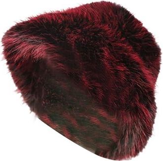 Generic Chapeau dhiver chaud en fourrure pour femme, chapeau de bassin color&eacute; personnalit&eacute;, oreille, grand bord large, chapeau de p&ecirc;cheur chapeau homme cuir, 