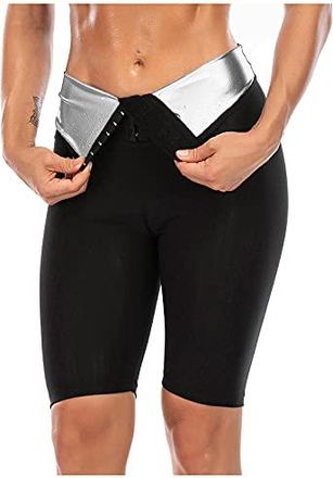 Generic Short Sudation Femme Amincissante Pantalon de Sudation Legging de Sport Transpiration Thermo Taille Haute Ventre Plat Anti Cellulite Short de Sauna po