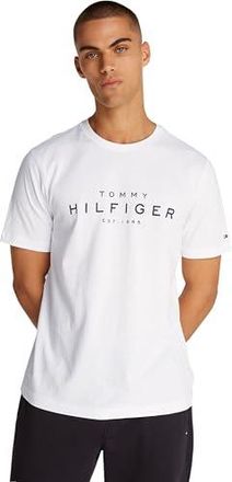 Tommy Hilfiger T-Shirt Manches Courtes Homme Big Regular Fit, Blanc (White), XS