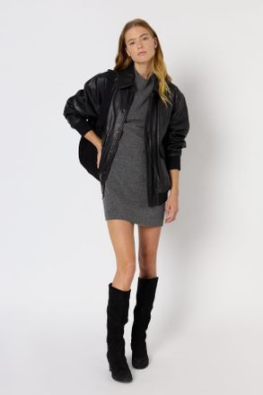 Gerard Darel Robe courte en laine et cachemire - LYSAN - Gris moyen