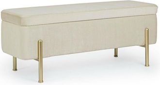 Hellin Hellin - Banc coffre 2 places en velours et piétement or - nina