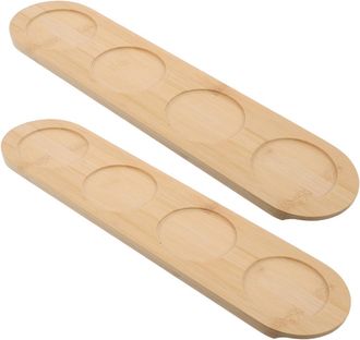 SOLUSTRE 2 St&uuml;ck Teiliges Getr&auml;nkehalter mit Glasf&auml;chern Stabiler Holz Flight Board Untersetzer f&uuml;r Wein Whiskey Bierflights Cocktailhalter f&uuml;r Ktv Bars und Ev