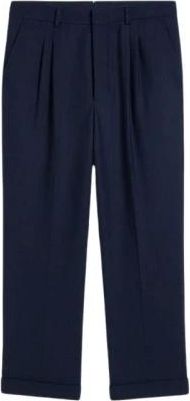 Ami Homme, Pantalons, Bleu, Taille: 3XS Pleated Wool Pantalons