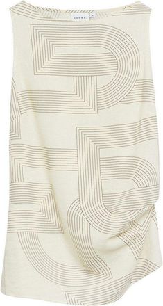 Comma Blusentop Bluse Top aus Leinenmix mit Rei&szlig;verschluss und Raffungs-Detail