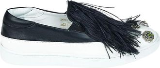 Mr & Mrs Italy Femme, Chaussures, Blanc, Taille: 36 EU Chaussure en cuir noir et blanc