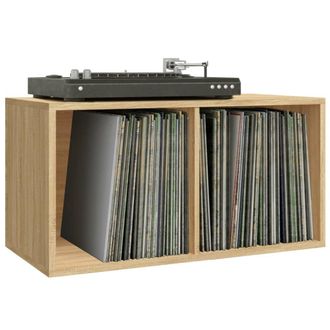 Generic LP-Aufbewahrungsbox, Freistehender Organizer mit Zwei F&auml;chern, Schallplatten-Organizer aus Holzwerkstoff f&uuml;r Wohnzimmer und Heimb&uuml;ro-Dekoration (Sonom