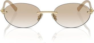 Tiffany & Co. TF3104D Oval Metal Sunglasses - Gold