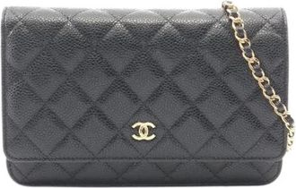 Chanel Pre-owned Sac bandouli&egrave;re matelass&eacute; en cuir grain&eacute; - Femme - Pre-owned - Noir - Taille: ONE Size