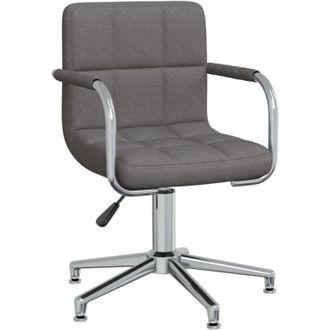 vidaXL Chaise pivotante de salle &agrave; manger Gris fonc&eacute; Tissu vidaXL
