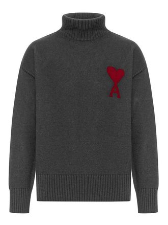 Ami Pull Col Roul&eacute; - Gris