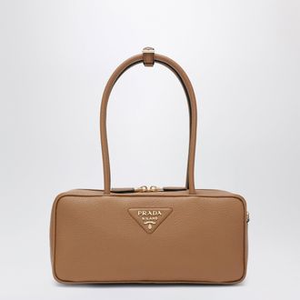 Prada Medium caramel-colored leather top-handle bag