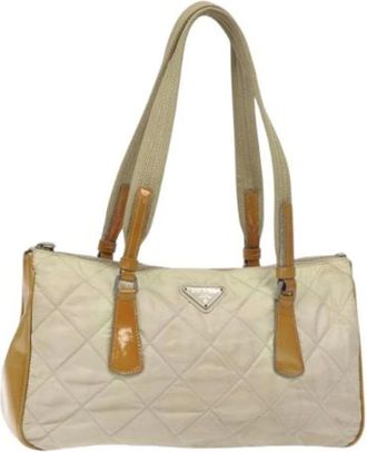 Prada Pre-owned Nylon sacs-prada - Femme - Pre-owned - Beige - Taille: ONE Size