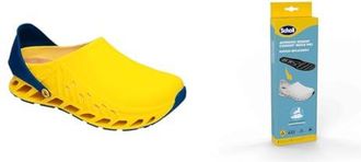 Scholl Evoflex Jaune + Semelles Pro Antistatiques avec Memory Cushion pour Evoflex - Jaune/Noir