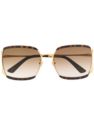Gucci Eckige Sonnenbrille - Braun