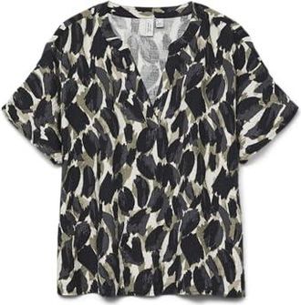Vero Moda Neck Top Vmfanini S/S WVN Btq GA D&eacute;bardeur &agrave; col en V, Bleu Sarcelle, XL Femmes