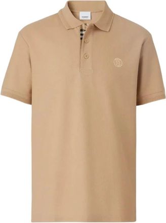Burberry Homme, Tops, Beige, Taille: 2XL Polo avec logo circulaire de la marque