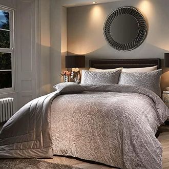 Soirée Soiree Mirella Bettbezug-Set, Samt, für Doppelbett, silberfarben