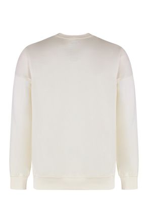 Rick Owens Mens Cotton Crewneck With Logo Cream Sweatshirts Sweater