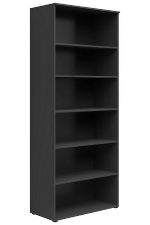 CARRYHOME Regal, Graphit, Holzwerkstoff, 5 F&auml;cher, 80x195x40 cm, FSC MIX, Typenauswahl, Beim&ouml;bel erh&auml;ltlich, stehend, Wohnzimmer, Regale, B&uuml;cherregale