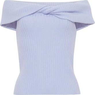 Cara Cara Schulterfreies Petunia Oberteil mit Twist-Front - Blau