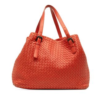 Bottega Veneta Red Large Nappa Intrecciato Cesta Tote