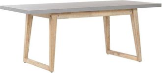 Beliani Tisch Grau / Heller holzfarbton Faserzement / Akazienholz 180 x 90 cm Indoor & Outdoor Garten Schlafzimmer Wohnzimmer