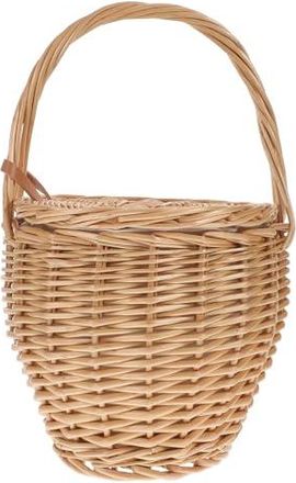 Supvox Paquet &agrave; Main Tiss&eacute; la Main en Rotin Naturel, Style Boh&egrave;me, Taille Moyenne, Couleur Assortie, Panier Portable pour D&eacute;jeuner et Plage, Accessoire L&eacute;ger