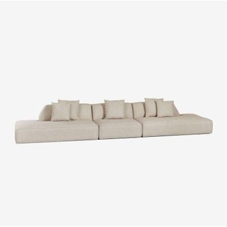 Sklum Cardea 3-teiliges modulares Sofa mit doppelter gepolsterter Chaiselongue