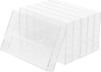 Pretyzoom 6 St&uuml;ck Transparente Kassetten Aufbewahrungsbox aus Kunststoff Hochtransparent Robust f&uuml;r Standard Audiokassetten Kassettenhalter f&uuml;r Musik Archivieru