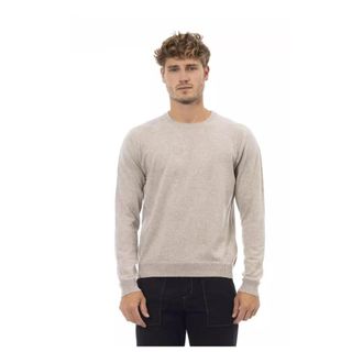 Alpha Studio Beiger Rundhalspullover Vielseitiges Stilvolles Design - - Knitwear - Herren - Beige - L