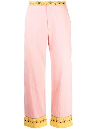 Bode pantalon évasé à ornements en cristal - Rose