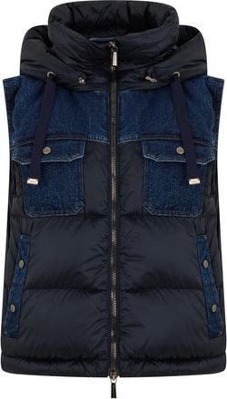 Moorer Gilet Capuche Skyler - Femme - Vestes - Bleu - Taille: 36 FR