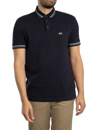A|X Armani Exchange Schmal Geschnittenes Poloshirt Mit Streifenkragen, Blau