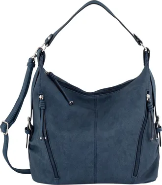 Tom Tailor Hobo TOM TAILOR CAIA Hobo bag, Damen, Gr. B/H/T: 37cm x 30cm x 14cm, blau (dunkelblau), Lederimitat, Polyurethan (PU), Taschen Hobo, in schlichter Opt