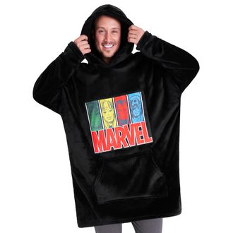 MARVEL &Uuml;bergro&szlig;e Hoodie Decke Herren Kapuzenpullover Avengers (Schwarz)