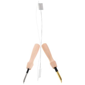 Pretyzoom Sticknadeln mit Holzgriff Scharfe Punch Needle f&uuml;r Pr&auml;zises Sticken Baumwolle und Canvas - 4 St&uuml;ck Selbstgemacht Sticknadelstift mit Einf&auml;dler f&uuml;r Han