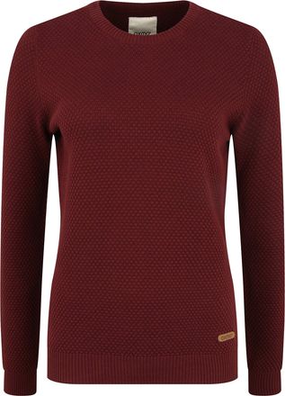 Oxmo OXSarah Damen Strickpullover Feinstrick Pullover mit Rundhals-Ausschnitt Rippb&uuml;ndchen 100% Baumwolle Regular fit, Gr&ouml;&szlig;e:M, Farbe:Wine RED (790985)