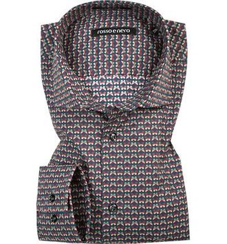 Rosso E Nero Herren Hemd blau Slim Fit