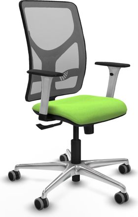 Piqueras y Crespo B&uuml;rostuhl, weiche Rollen, mit wei&szlig;en und schwarzen Armlehnen, h&ouml;henverstellbare Lendenwirbelst&uuml;tze, 3 Positionen, Grau/Pistazie