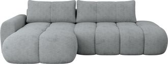 Mirjan24 Ecksofa mit offener Ottomane Messirt O f&uuml;r Wohnzimmer mit Schlaffunktion und Bettkasten, Eckcouch, Polsterecke, abgerundete Kanten (Flow 17, Seite: Li