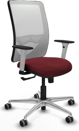 Piqueras y Crespo Drehstuhl Zulema Mesh mit wei&szlig;en und schwarzen Armlehnen, h&ouml;henverstellbare Lendenwirbelst&uuml;tze, ausgestattet mit Sincro 3 Positionen und Schneideschau