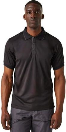 Regatta Polo Professionnel &agrave; Manches Courtes Navigate pour Homme, Noir/Gris