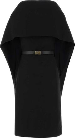 Ferragamo Femme, Robes, Noir, Taille: 34 FR Robe Midi Ceintur&eacute;e