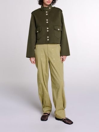 Maje Doppelseitige Jacke - Khaki - Gr&ouml;&szlig;e 38 - Maje