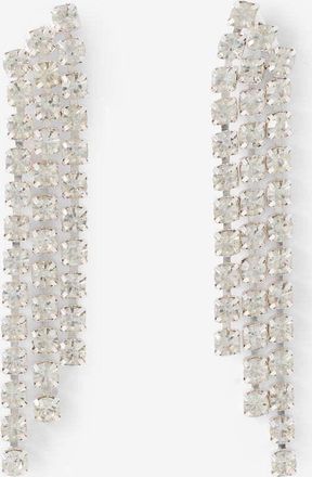 Lollipops Boucle doreille longues &agrave; strass argent&eacute;es