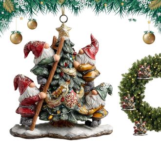 Generic Acrylic GNOME Ornament,2D Cute Acrylic Decorations - GNOME Christmas Pendants - for Winter Gardening Indoor Thanksgiving Birthday Party Offices Room D