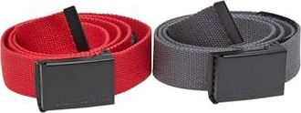 Urban Classics Canvas Belt 2-Pack cityred/black+magnet/black, one size