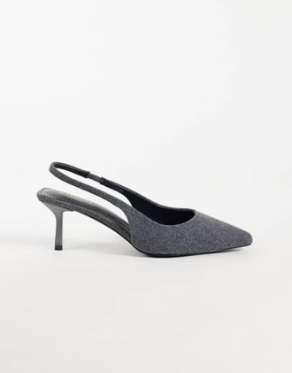 Simmi London Simmi London chaussures &agrave; talon slingback textur&eacute;es grises