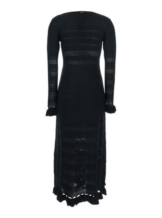Twinset Womens Long Dress Black Viscose-Blend